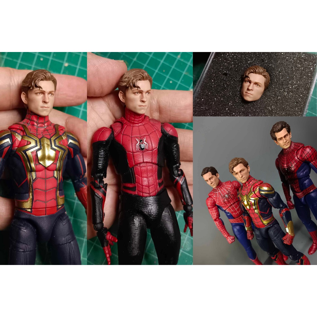 SpiderMan 1/12 Head Sculpt Tom Holland for Shf Mafex Mafex suit ...