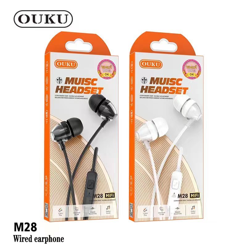 หูฟัง OUKU M28 small talk in ear จุกยาง มีไมค์คุยได้ ใช้ได้ทุกรุ่น (แท้100%) | Shopee Thailand