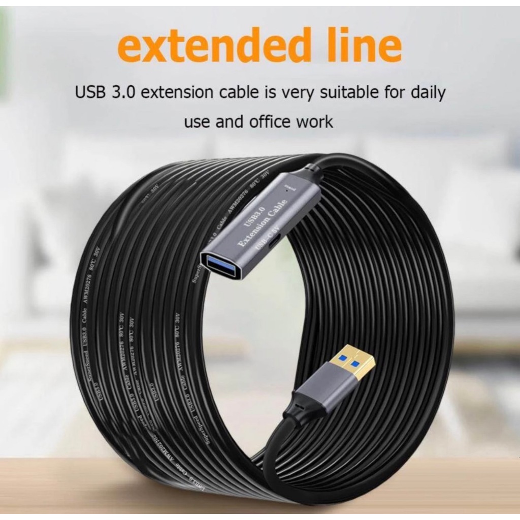 สายเคเบิลต่อขยาย USB 3.0 5 ม. 10 ม. 15 ม. USB ตัวผู้ เป็นตัวเมีย พร้อมบูสเตอร์รองรับกล้อง ...