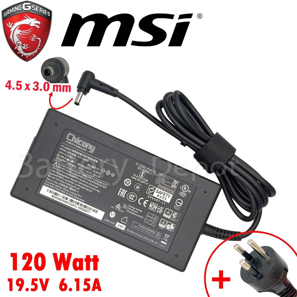 MSI Adapter ของแท้ MSI GF63 Thin 10UC, 10SC, 11UC, 11UD, 12VE, 12VF ...