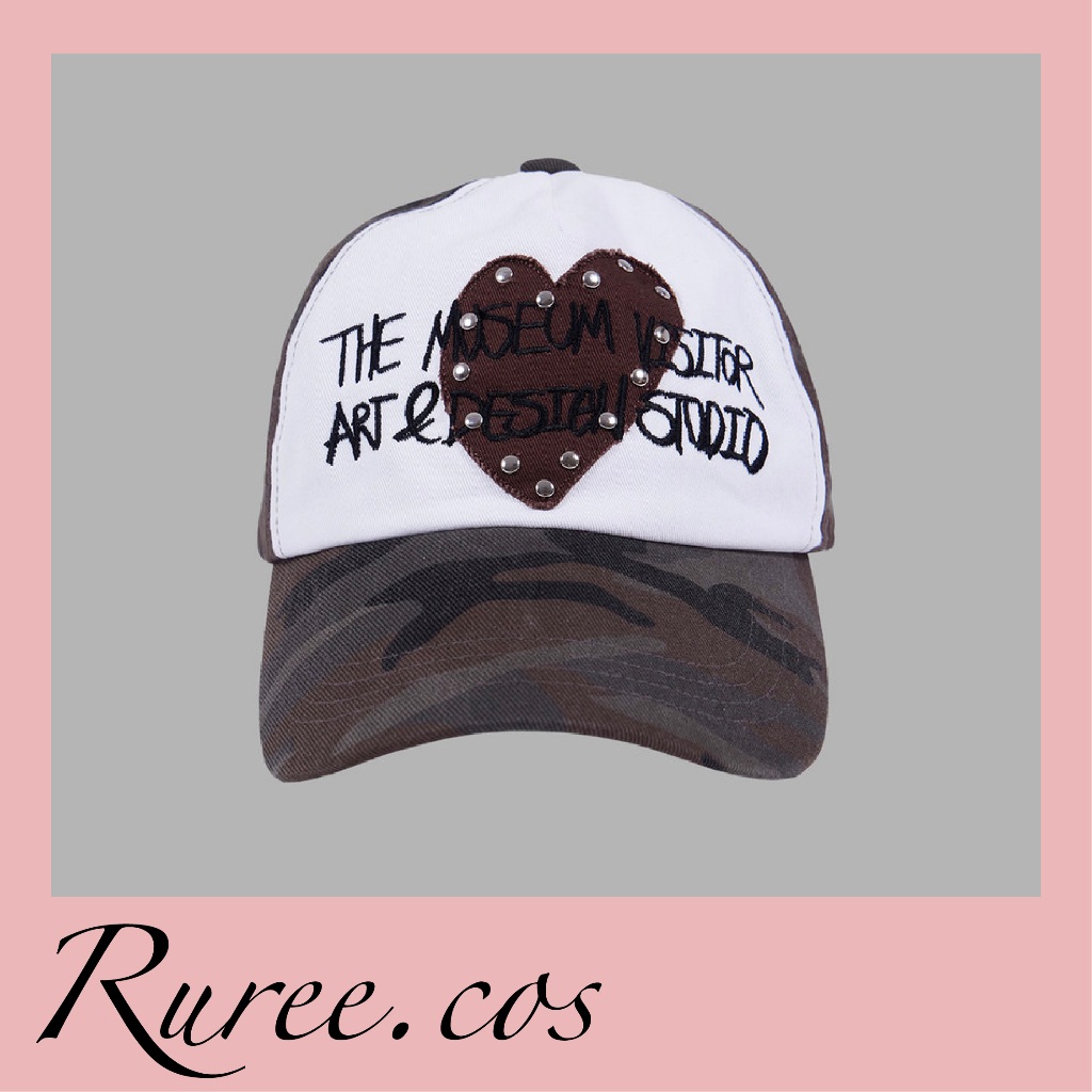 [พร้อมส่ง/ของแท้] TheMuseumVisitor - Heart Patch Stud Ballcap | Shopee ...