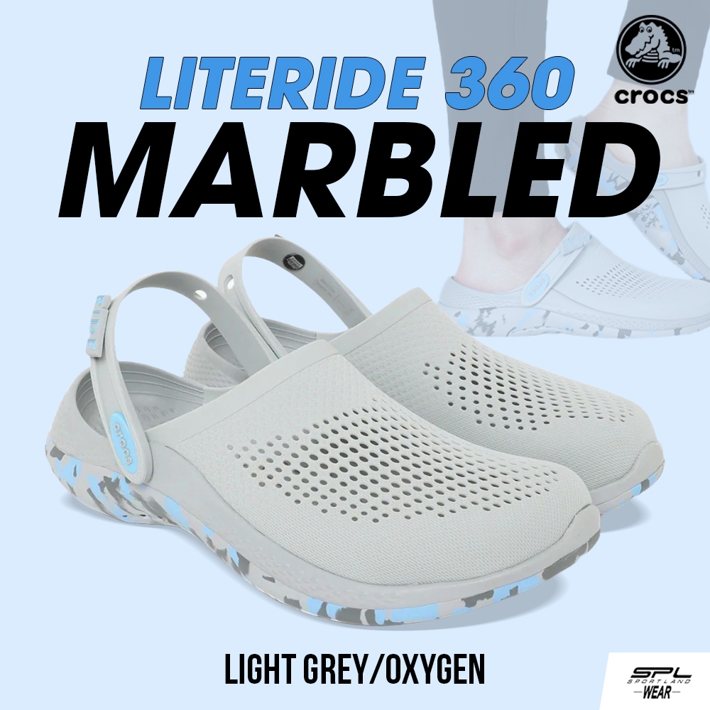 Crocs รองเท้าแตะ รองเท้าแบบสวม CR UX LiteRide 360 Marbled Clogs 207634 ...