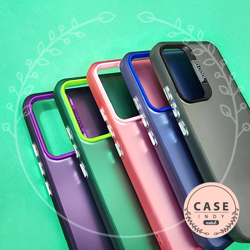 Case Xiaomi A1 Plus/A2 Plus Redmi 13C/Poco C65 เคสนิ่ม TPU กันเลนส์กล้องขอบสี ปุ่มกดเงิน สีเมท ...