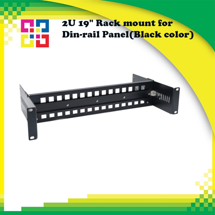B1-DR190-B 2U 19 นิ้ว Rack mount for Din-rail Panel(Black color ...