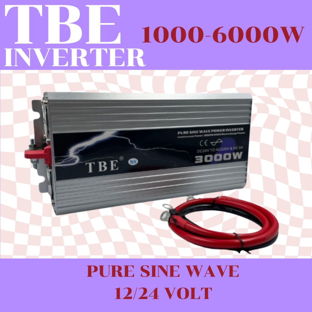TBE inverter "Pure sine wave" 1000W-6000W ตัวแปลงไฟฟ้า 12V/24V แปลงไฟรถ ...