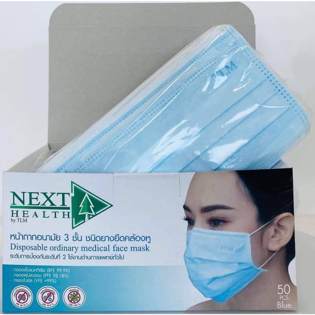 หน้ากากอนามัย ทางการแพทย์ LONGMED Klean Mask /TLM NEXT HEALTH กล่องละ ...