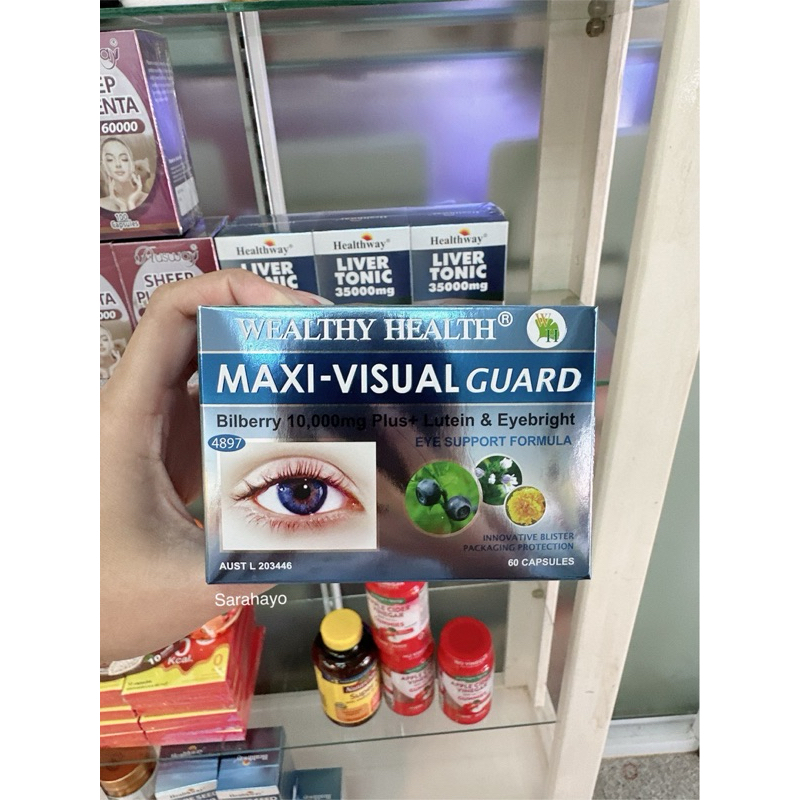 Wealthy Health Maxi-Visual Guard Biberry 10000mg Plus+ Lutein & Eyebright 60เม็ด | Shopee Thailand