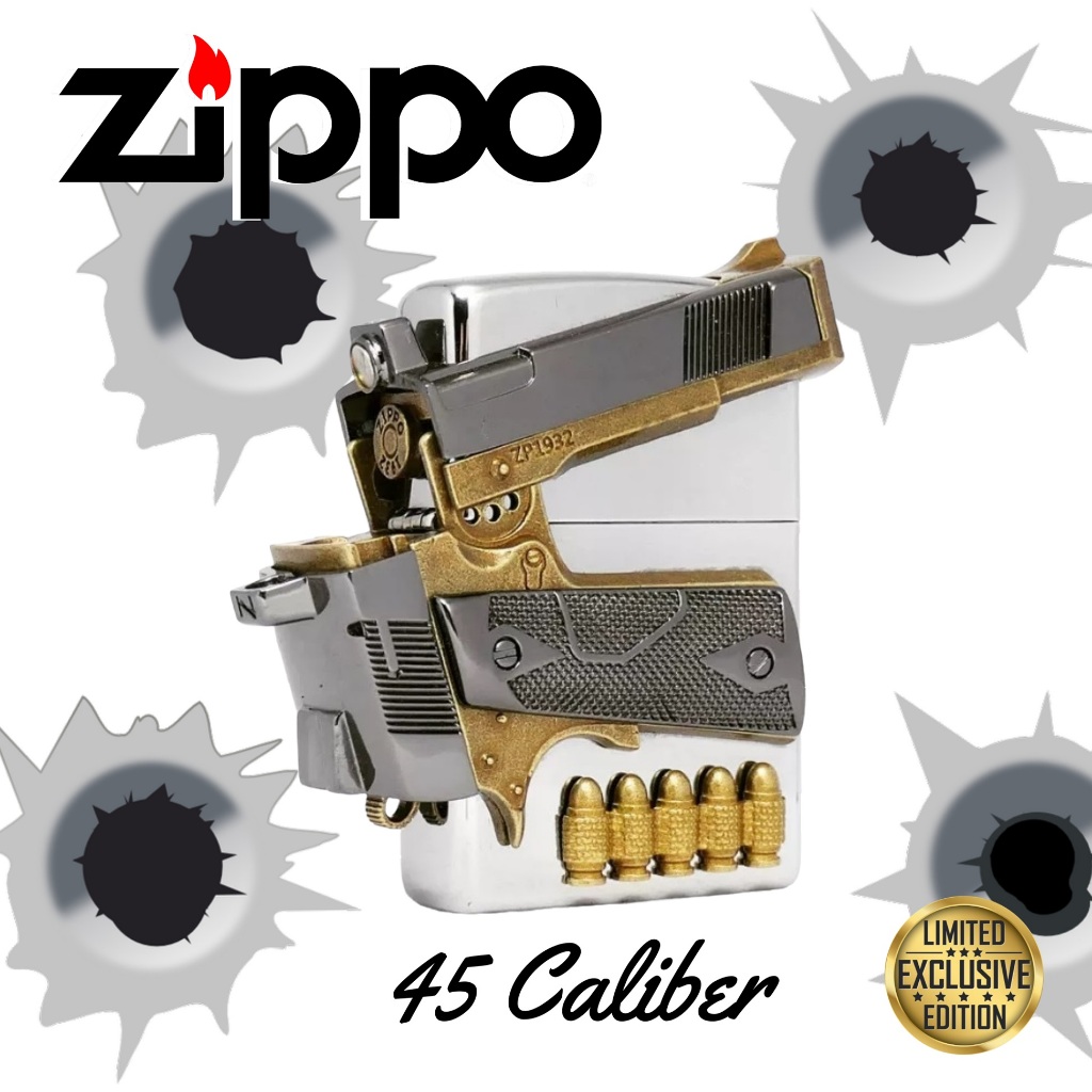 Zippo gun pattern, 45 Automatic Caliber, detachable magnetic bullets ...