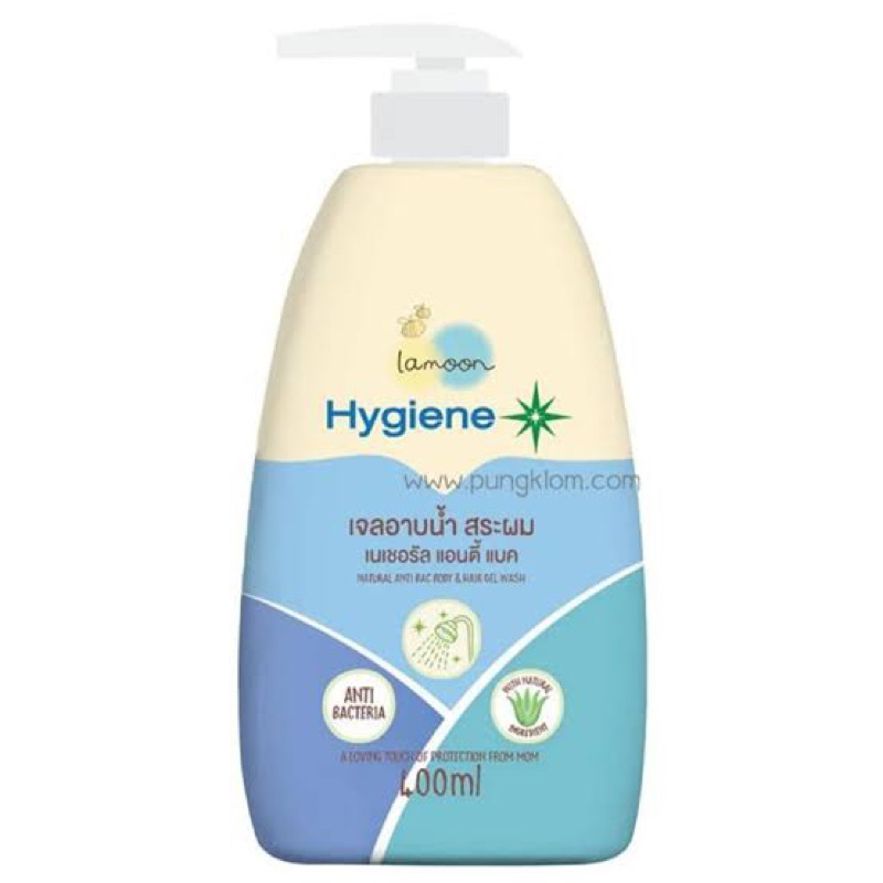 Lamoon Anti Bac Body&hair gel wash 400ml.ละมุน เจลอาบน้ำ สระผม สำหรับ ...