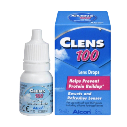 Alcon Clens 100 Lens Drops 8 ml.น้ำตาเทียม ขจัดภาพมัวจากคราบโปรตีน ...