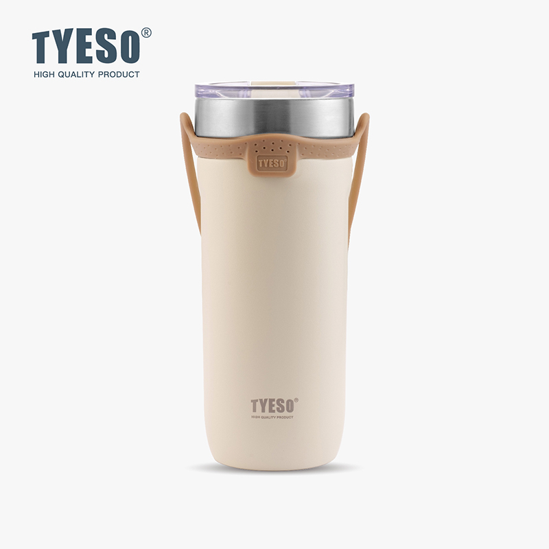 TYESO แก้วน้ำสแตนเลส SUS304 ขนาด 550-710ML. มีฝาปิด มีหูหิ้วซิลิโคน แถมฟรี! หลอดดูดซิลิโคน ...