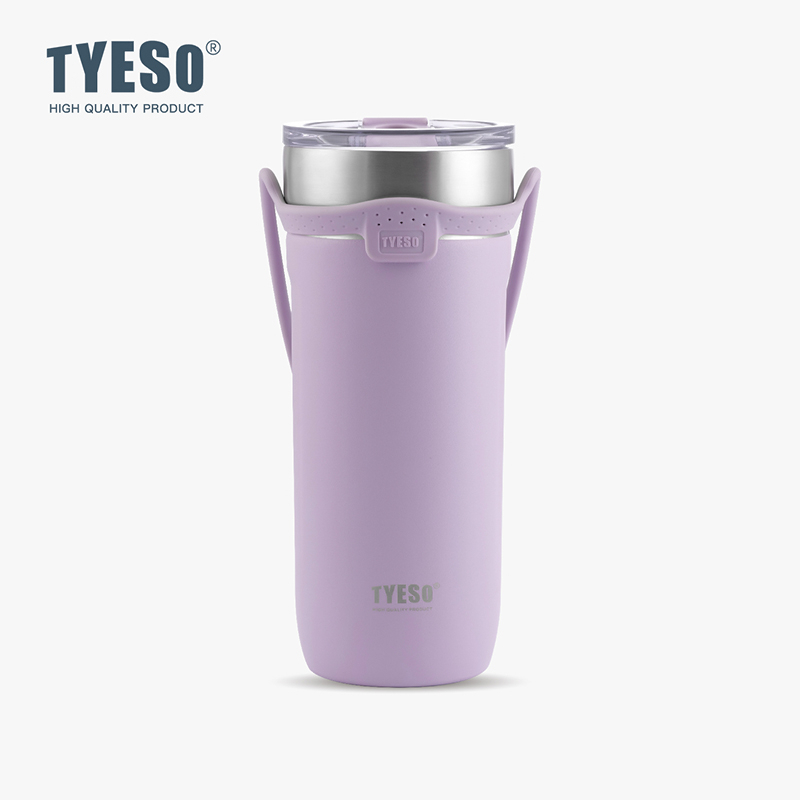 TYESO แก้วน้ำสแตนเลส SUS304 ขนาด 550-710ML. มีฝาปิด มีหูหิ้วซิลิโคน แถมฟรี! หลอดดูดซิลิโคน ...