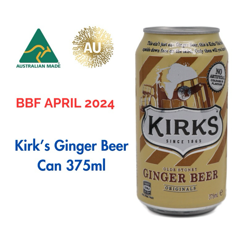 Kirks’ Ginger Beer Can 375ml (BBF APR 2025) | Shopee Thailand