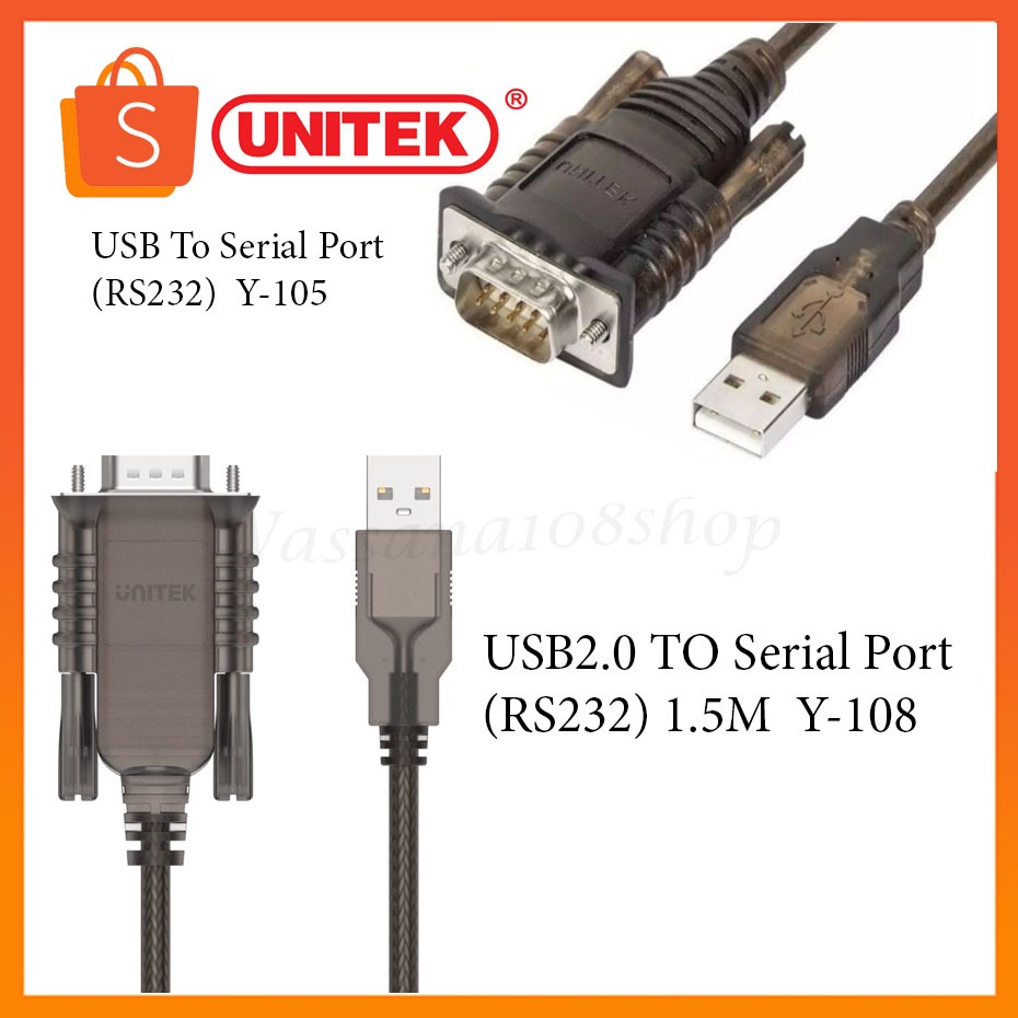 UNITEK USB To Serial Port (RS232) Unitek Y-105 / Unitek Y-108 USB2.0 TO Serial Port (RS232) 1.5M ...