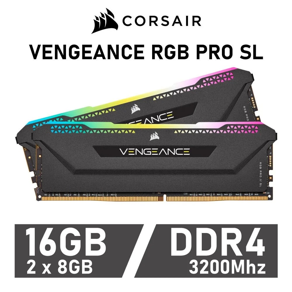 16GB (8GBx2) DDR4 3200MHz RAM (แรมพีซี) CORSAIR VENGEANCE RGB PRO SL ...