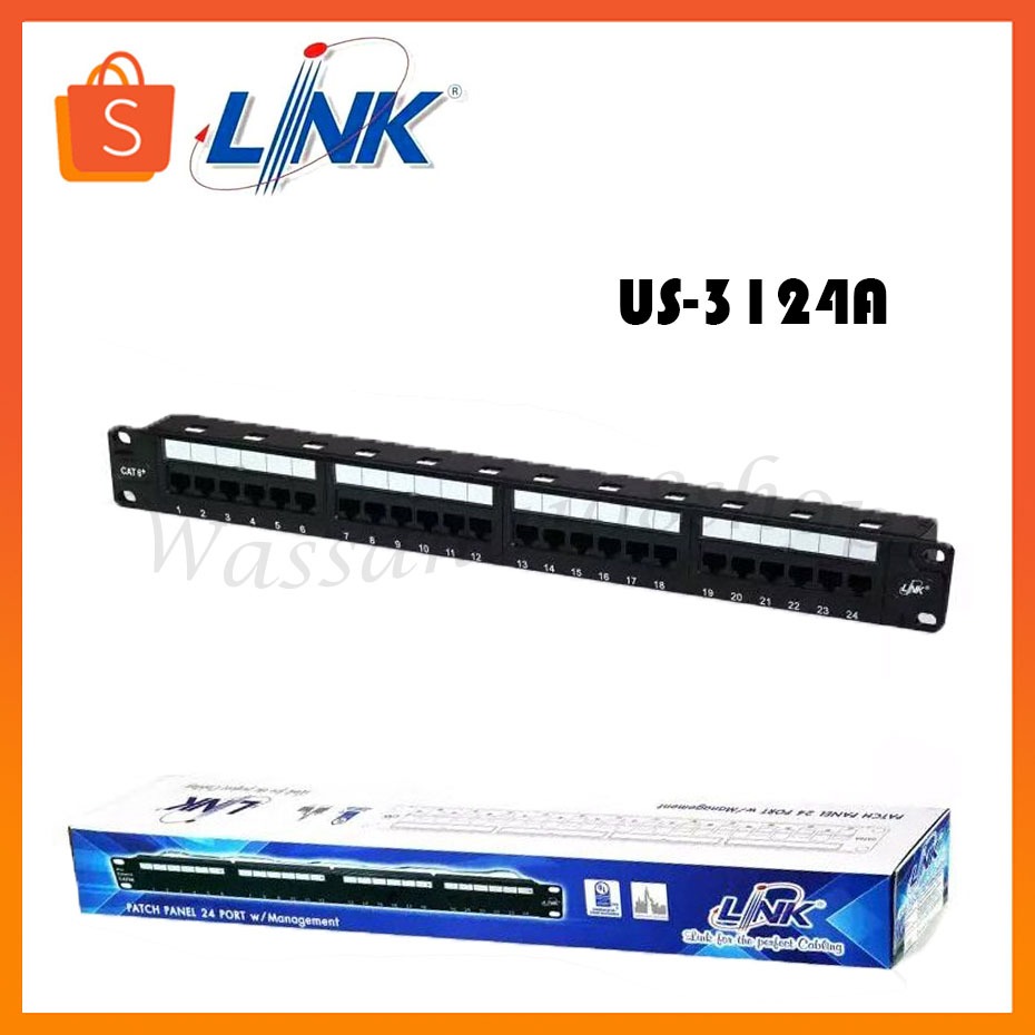 Link CAT6 PATCH PANEL 24 Port 1U (US-3124A) | Shopee Thailand