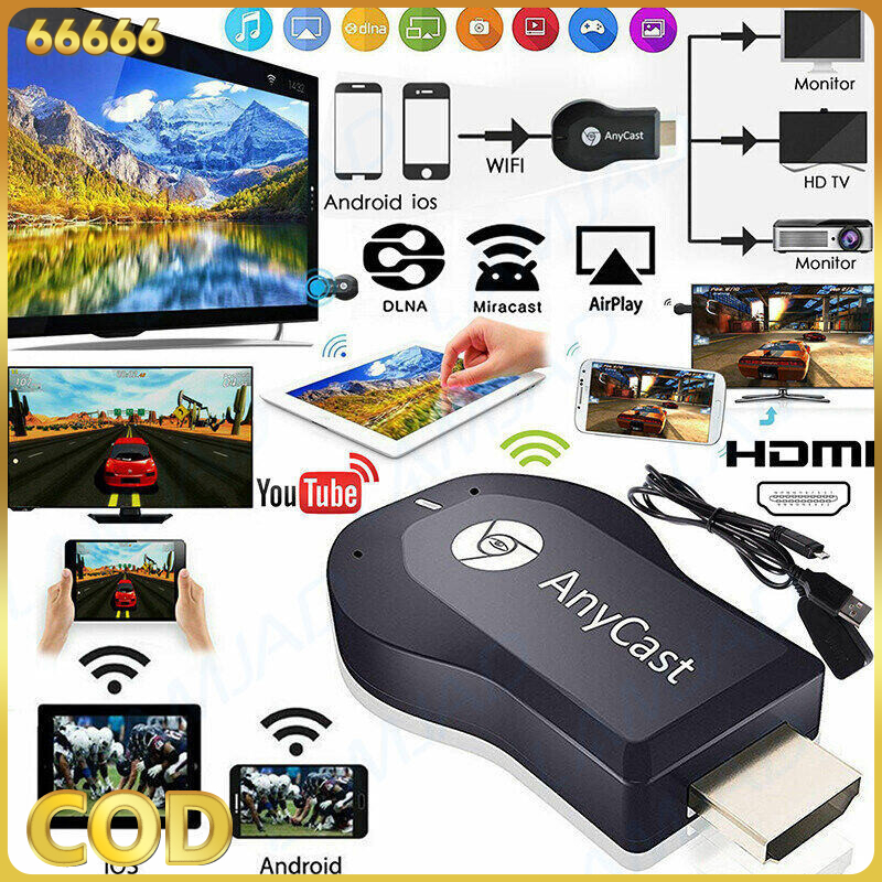 Anycast M9 Plus 2023 HDMI WIFI Display เชื่อมต่อมือถือขึ้นทีวี รองรับ iPhone/iPad Google Chrome ...