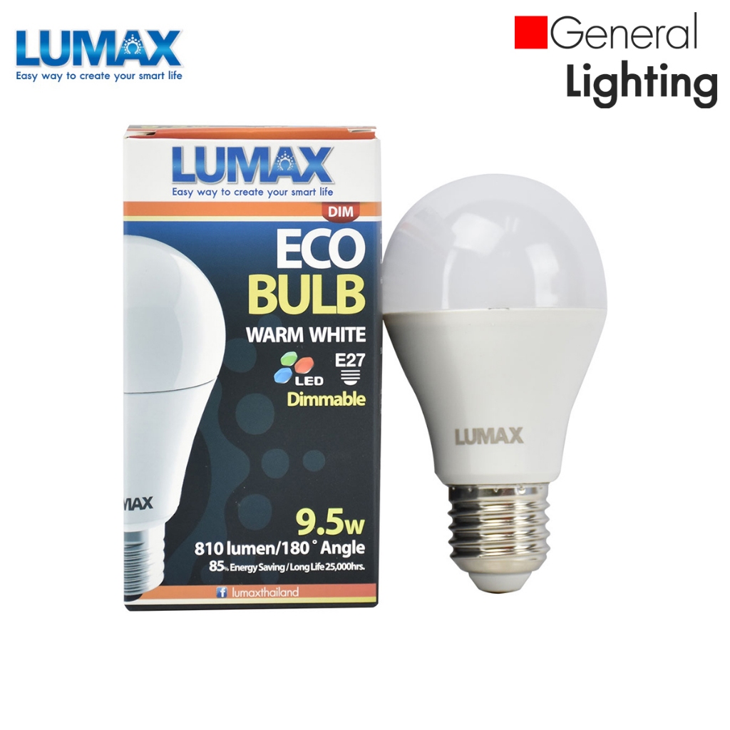 หลอดไฟ LUMAX L&E ลูแมกซ์ บับ ดิมเมอร์ DIMMER LED E27 9.5W แสงวอร์มไวท์ ...
