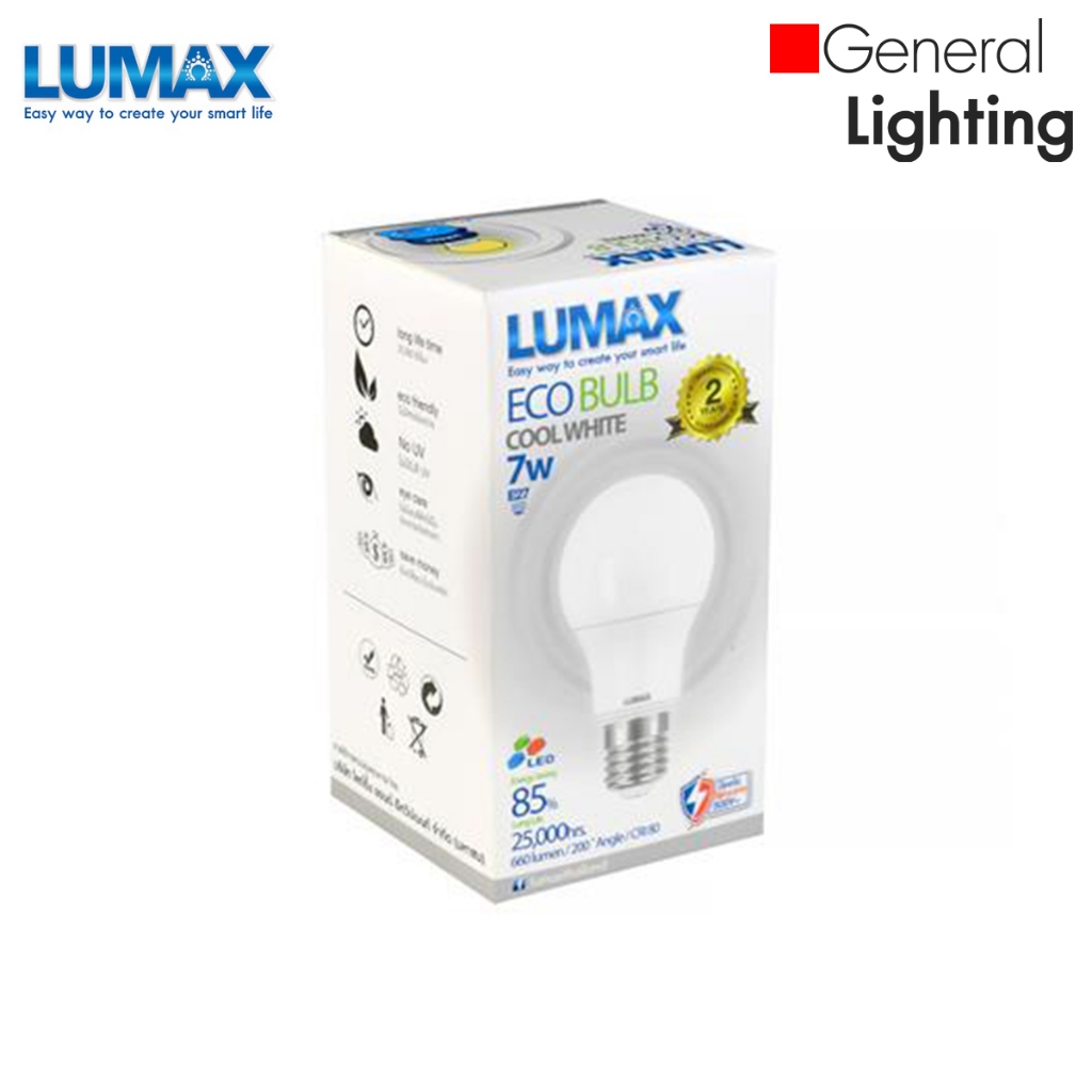 หลอดไฟ LUMAX ลูแมกซ์ L&E บับ LED E27 7W แสงคูลไวท์ มีสต็อก จัดส่งสินค้าทุกวัน | Shopee Thailand