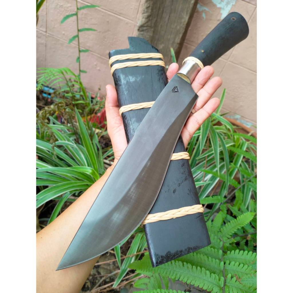 มีดเหน็บ E-Nep มาเชเต้ มีดเดินป่า มีดแคมป์ ใบ 10.6” SUP9 ตีร้อนชุบแข็ง รมดำ ด้ามประดู่ฝักสักรมดำ ...