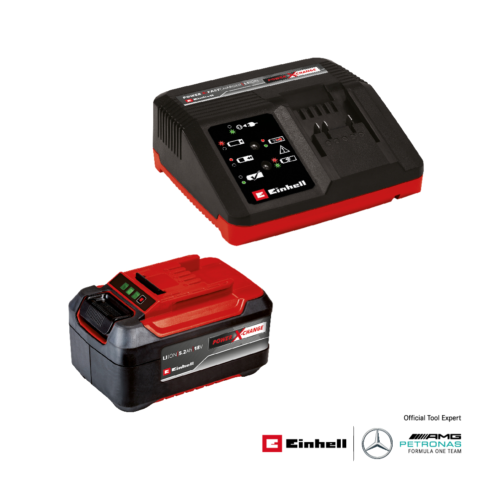 Einhell_Official ชุดแบตเตอรี่พร้อมเครื่องชาร์จ 5.2 Ah PXC Fastcharger ...