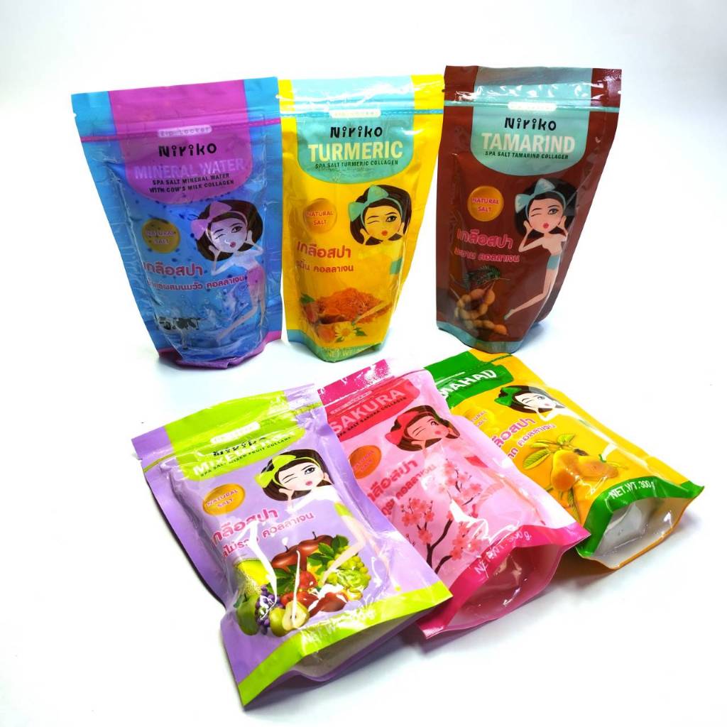⚡FLASH SALE⚡♡พร้อมส่ง Niriko เกลือสปา ซากุระคอลลาเจน แท้ 100% เนื้อละเอียดไม่บาดผิว ขนาด 300 ...