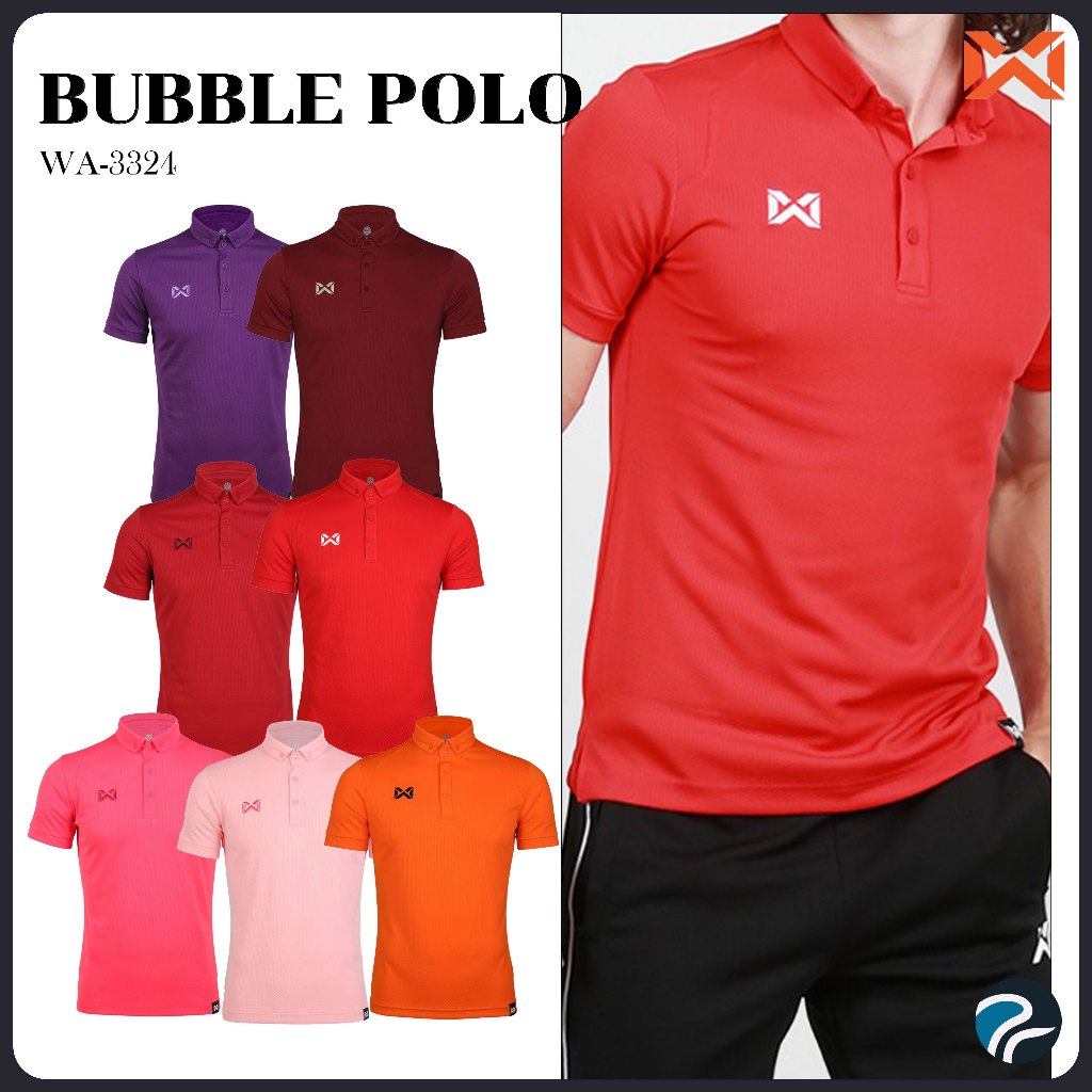 ลดเพิ่ม 30% ส่งฟรีไม่มีขั้นต่ำ! เสื้อโปโลวอริกซ์ รุ่น BUBBLE WARRIX WA-3324 WA-PLA024 เนื้อผ้า ...
