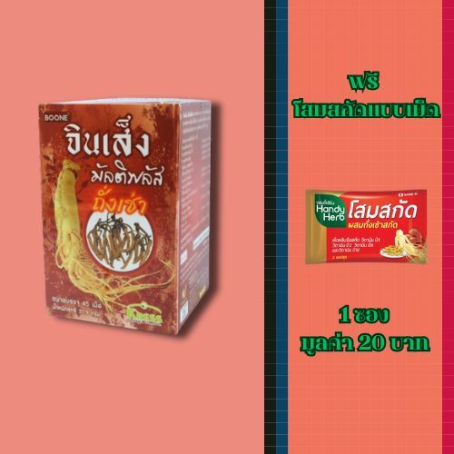 Boone ginseng multiplus 45 Tabs จินเส็ง มัลติพลัส ถั่งเช่า 45 เม็ด ...
