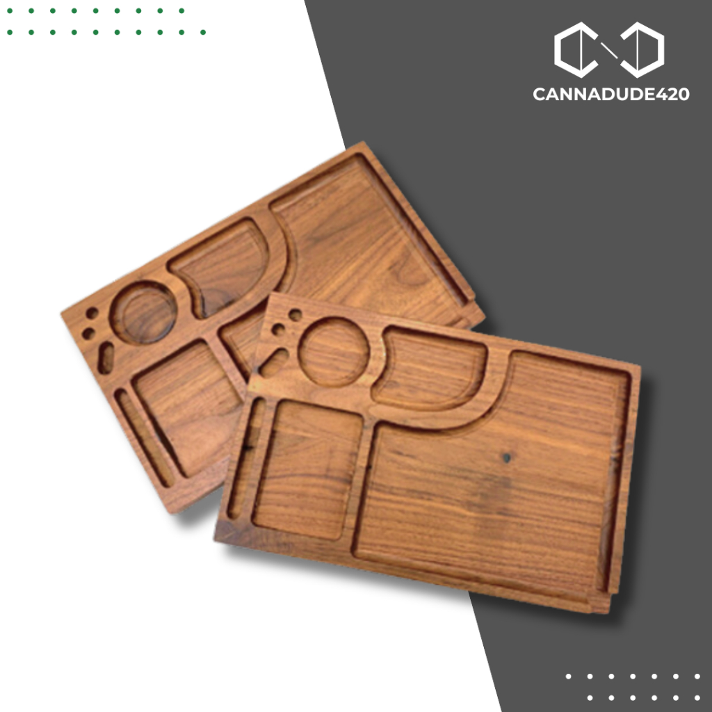 ถาดไม้วอลนัท ถาดโรล Square Shape Wood Rolling Tray Grinder Tray 190*295 ...