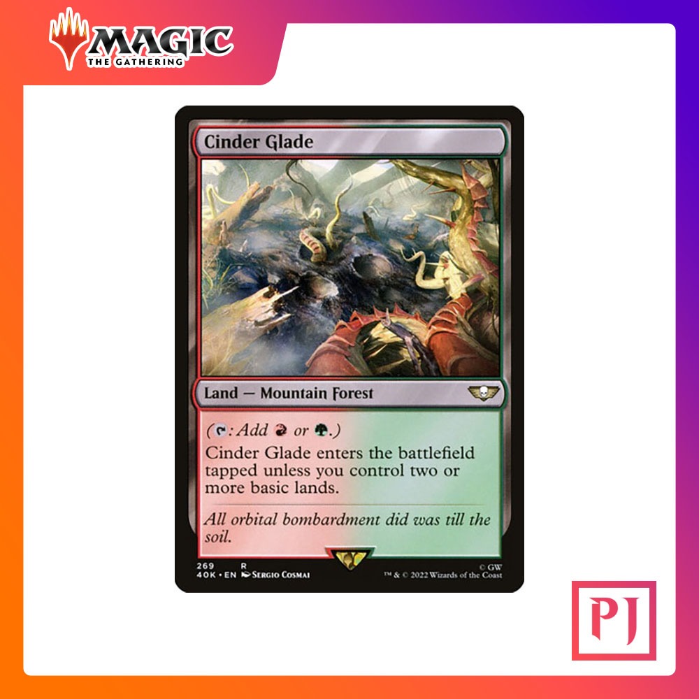 [MTG] Cinder Glade [40K] [LAND] [RARE] [NORMAL] [ENG] (การ์ดเมจิค ...