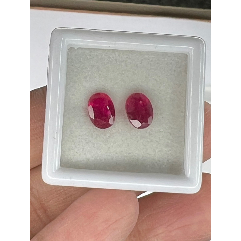 ทับทิม Lab Ruby 7x5 มิลลิเมตร สีแดง ทับทิม รูบี้ เหลี่ยมชั้น รูปร่าง ...