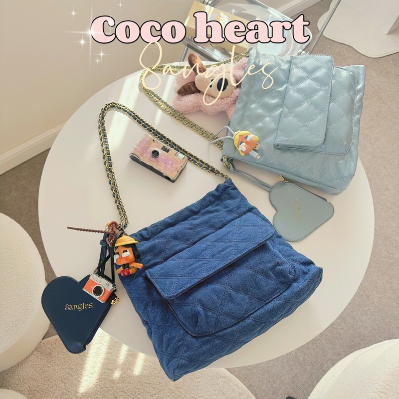 กระเป๋ารุ่น Coco heart กระเป๋าสะพายไหล่ 💖 13 นิ้ว แถมฟรี กระเป๋าหัวใจ ...