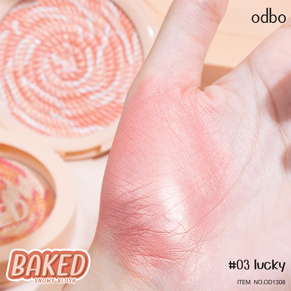 odbo บลัชออน โอดีบีโอ เบคท์ สโนวี่ บลัช BAKED SNOWY BLUSH OD1308 | Shopee Thailand
