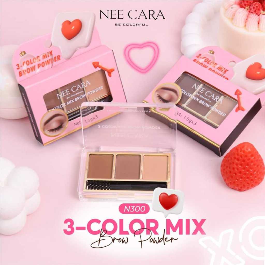 NEE CARA 3 COLOR MIX BROW POWDER N300 พาเลทเขียนคิ้วเนื้อฝุ่น | Shopee ...