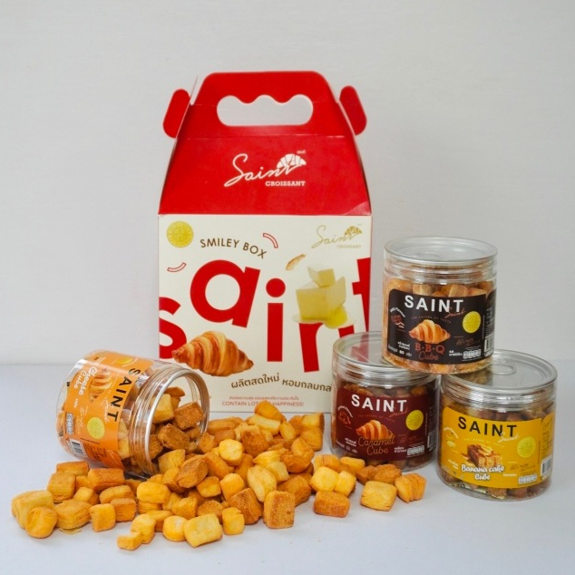 Saint Smiley เซ็ทของขวัญ-แซงต์ ครัวซองต์อบกรอบ เค้กกล้วยหอม ชีสคิวบ์ ...