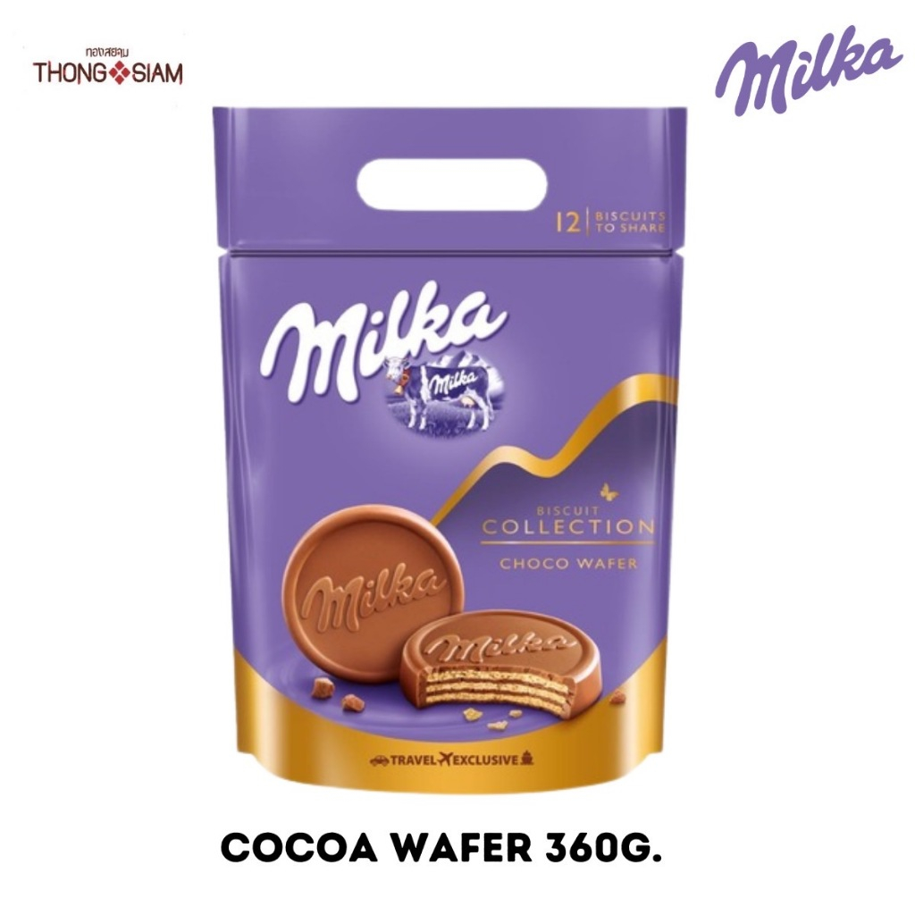 Milka Cocoa Wafer มิลก้า เวเฟอร์กรอบเคลือบโกโก้ ขนาด 360 กรัม(g.)BBE:01 ...