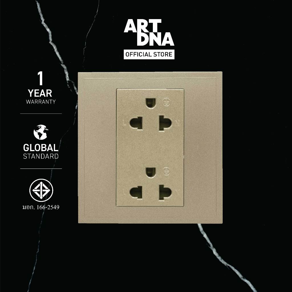 ART DNA รุ่น D3 Series Double Euro & American Socket สีทอง design ...
