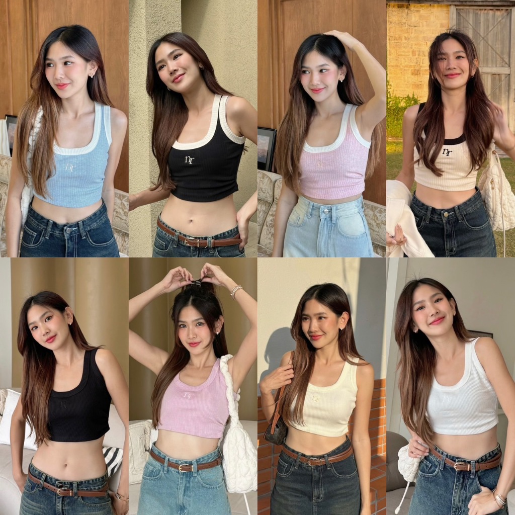NICHARIS - เสื้อกล้ามครอปจับจีบข้างเดียว รุ่น Mimi Tank Top | Shopee ...