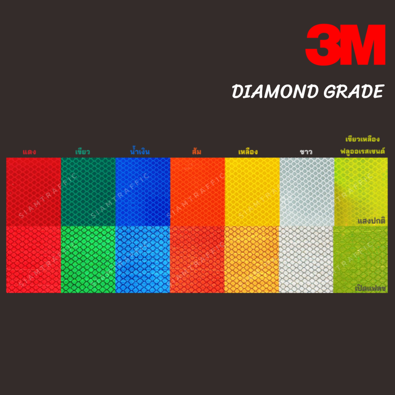 [มีโค้ดส่วนลด] สติ๊กเกอร์สะท้อนแสง 3M Diamond Grade หน้า 24" ตัด 1 เมตร ...