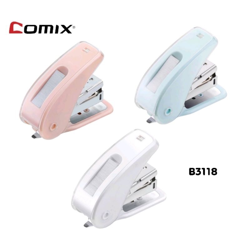 Comix เครื่องเย็บกระดาษ B3118 รุ่นประหยัดแรง เย็บกระดาษได้ 20 แผ่น ใช้ลวดเบอร์ 24/6, 26/6 ...