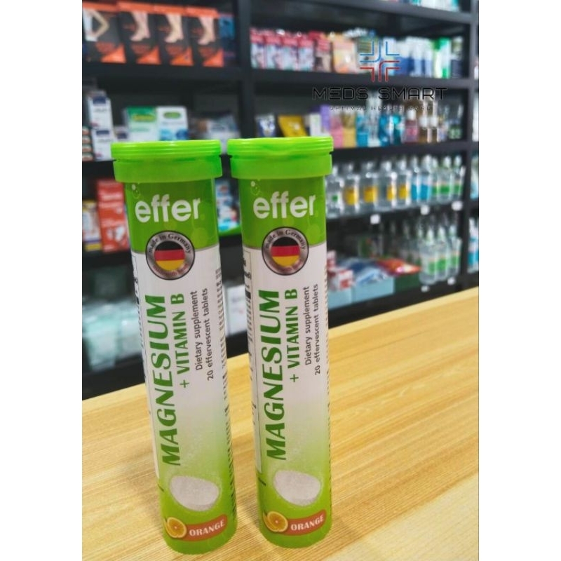 ผลิตภัณฑ์เสริมอาหาร effer magnesium+vitamin B วิตามินเม็ดฟู่ | Shopee ...