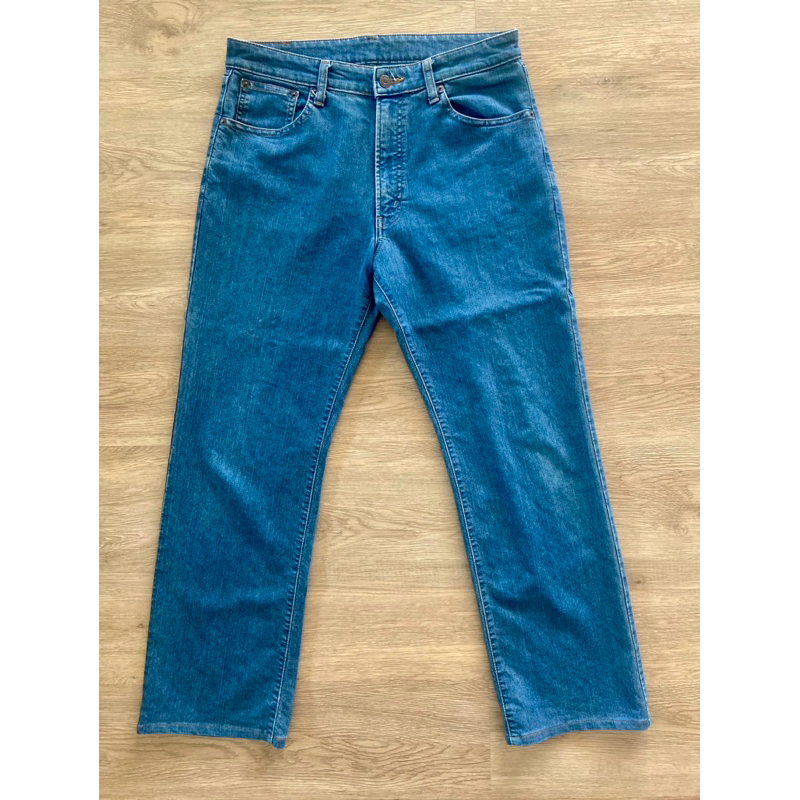 กางเกงยีนส์ยี่ห้อ BOBSON chessking ทรงขากระบอก สีเข้ม ผ้ายืด สภาพดี | Shopee Thailand