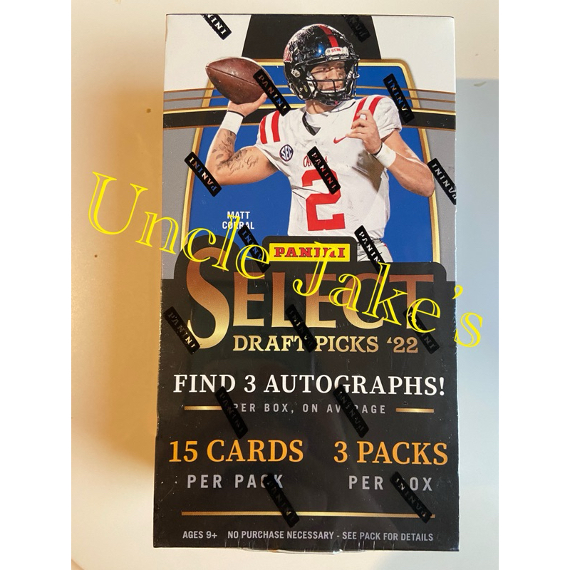 2022 Panini Select Draft Picks NFL Football Hobby Box (3 Autos ...