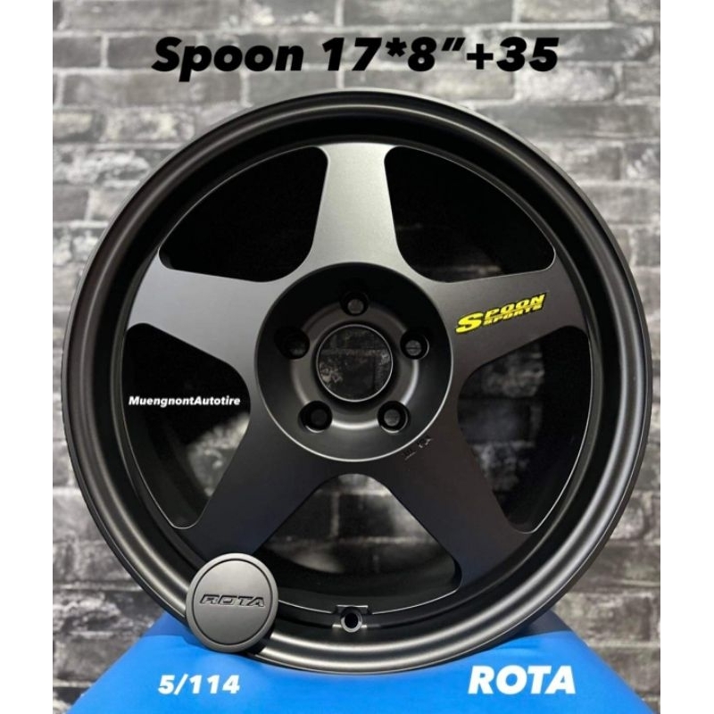 ล้อ Rota ลาย Spoon 17x8.5 et35 สเปค 5 รู 114 สีดำด้านและสีขาว ราคา 1 วง ...