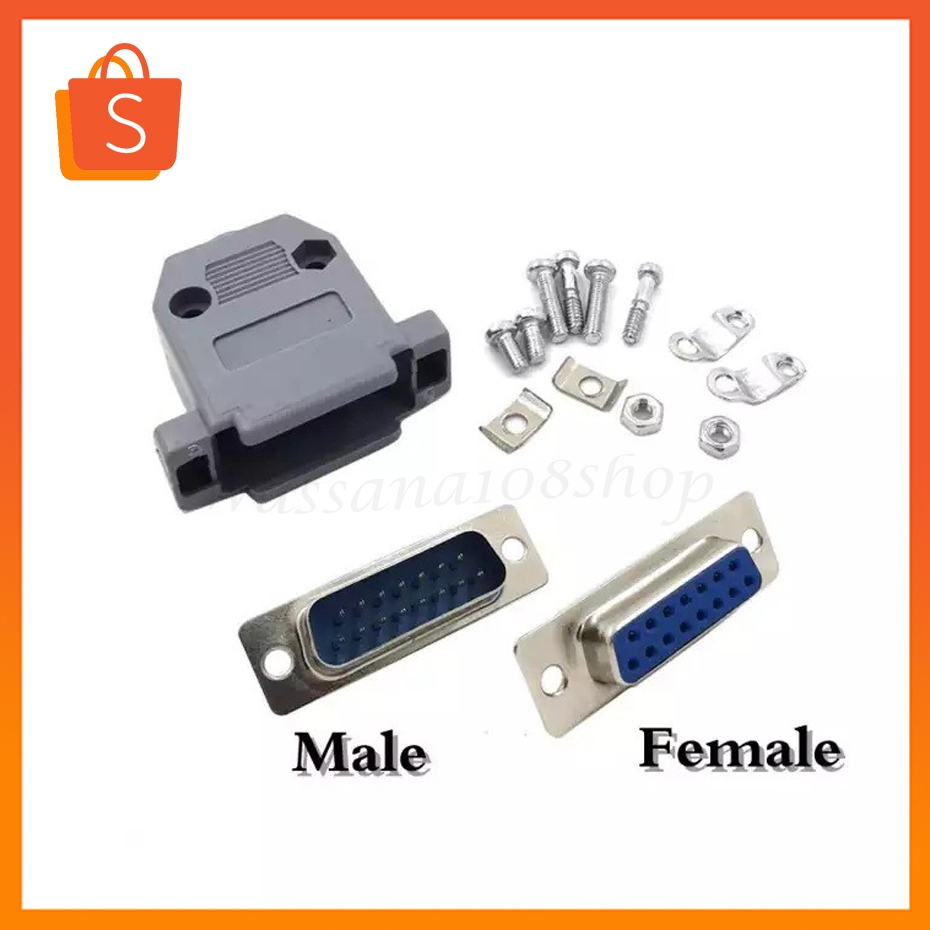 ชุดหัวประกอบ 1Sets Parallel Serial Port DB15 15Pin 15 Way D Sub Female ...