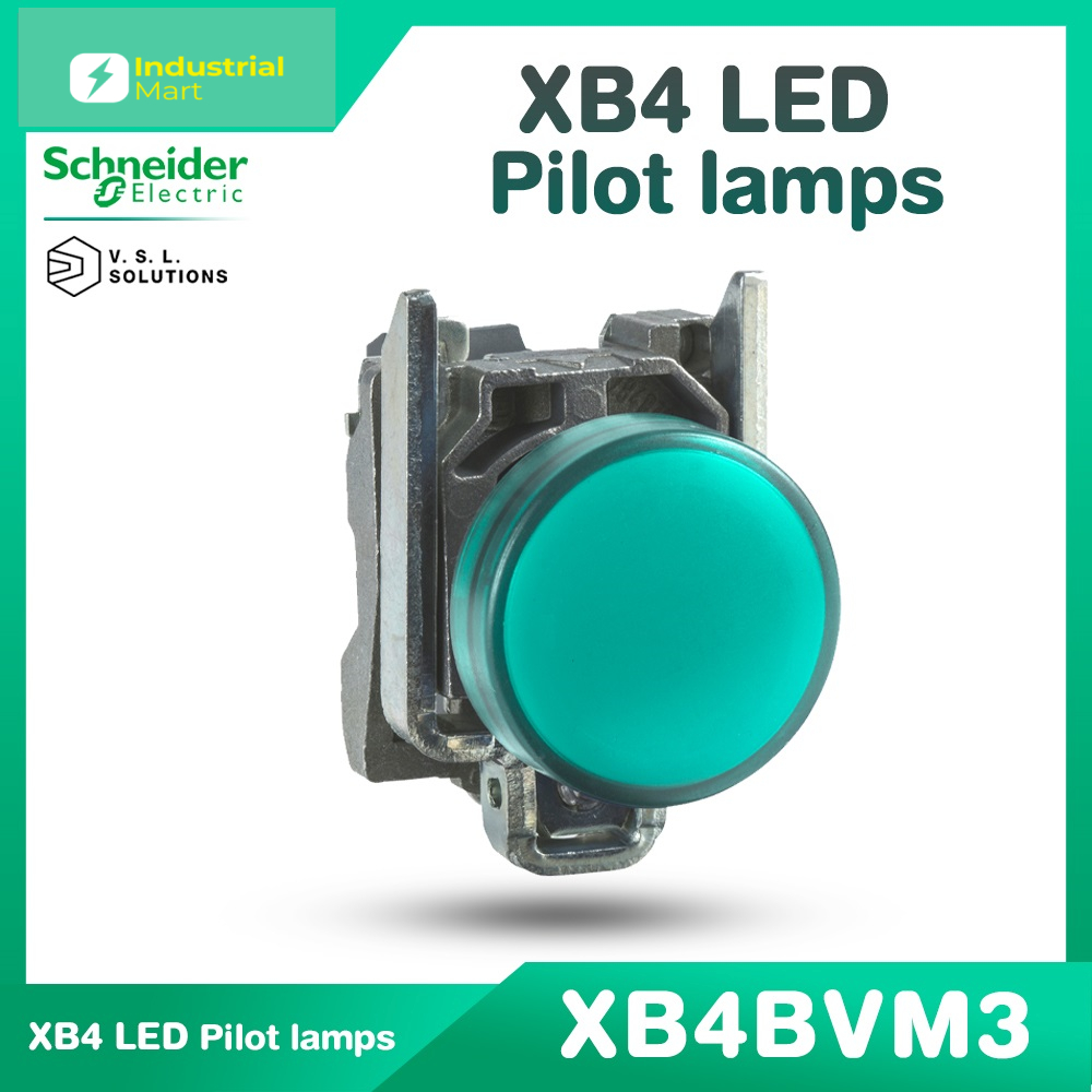 Schneider Electric XB4 ไพล็อตแลมป์ LED Ø22mm โลหะ 230-240VAC Pilot ...