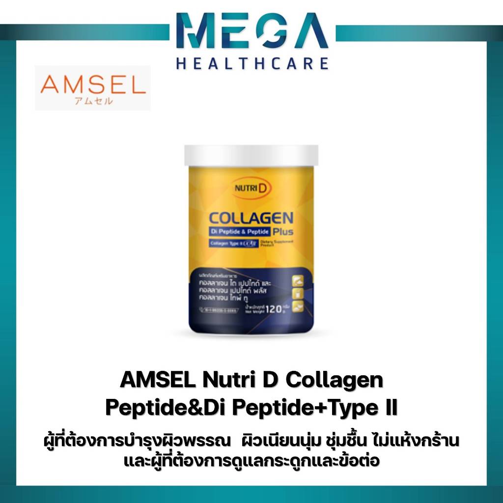Amsel Nutri D Collagen Di Peptide & Peptide Plus Collagen Type II 120 g ...