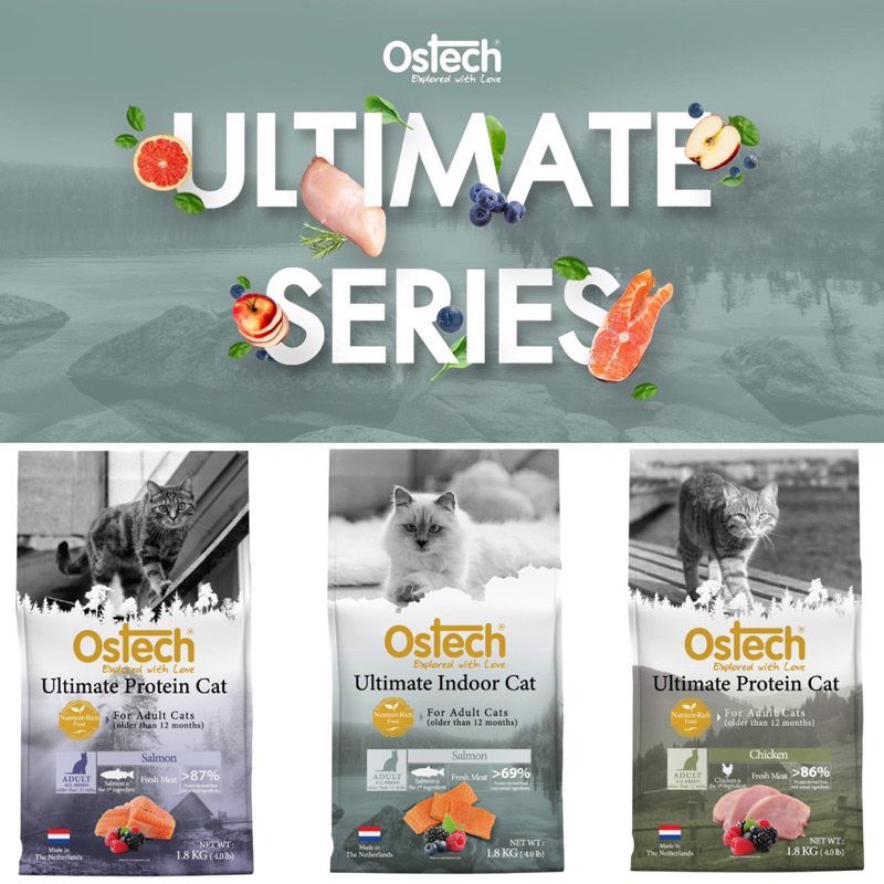 [1.8 kg] Ostech อาหารเม็ดแมว Superfood grade นำเข้าจากเนเธอแลนด์ มี 4 ...