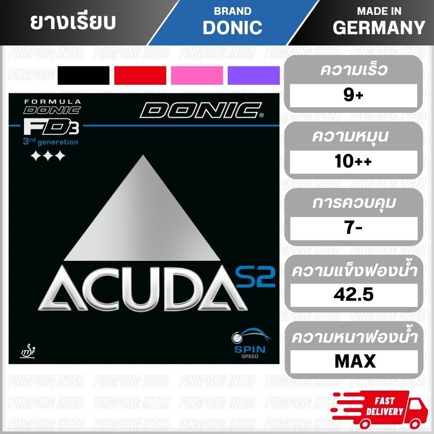 ยางปิงปอง DONIC รุ่น ACUDA S2 | Shopee Thailand