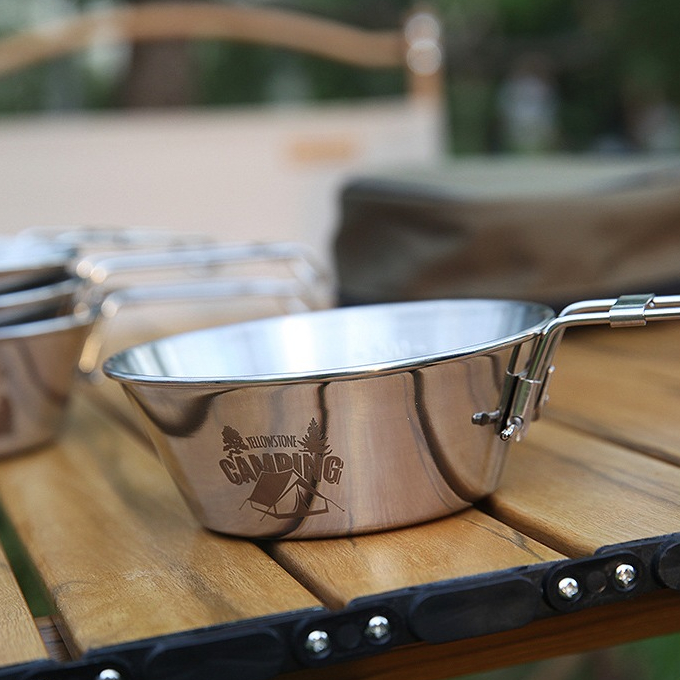 ถ้วยเซียร่า Siera Cup 200มล. ชามสแตนเลสพับเก็บ หม้อสนาม Camping Pot ...